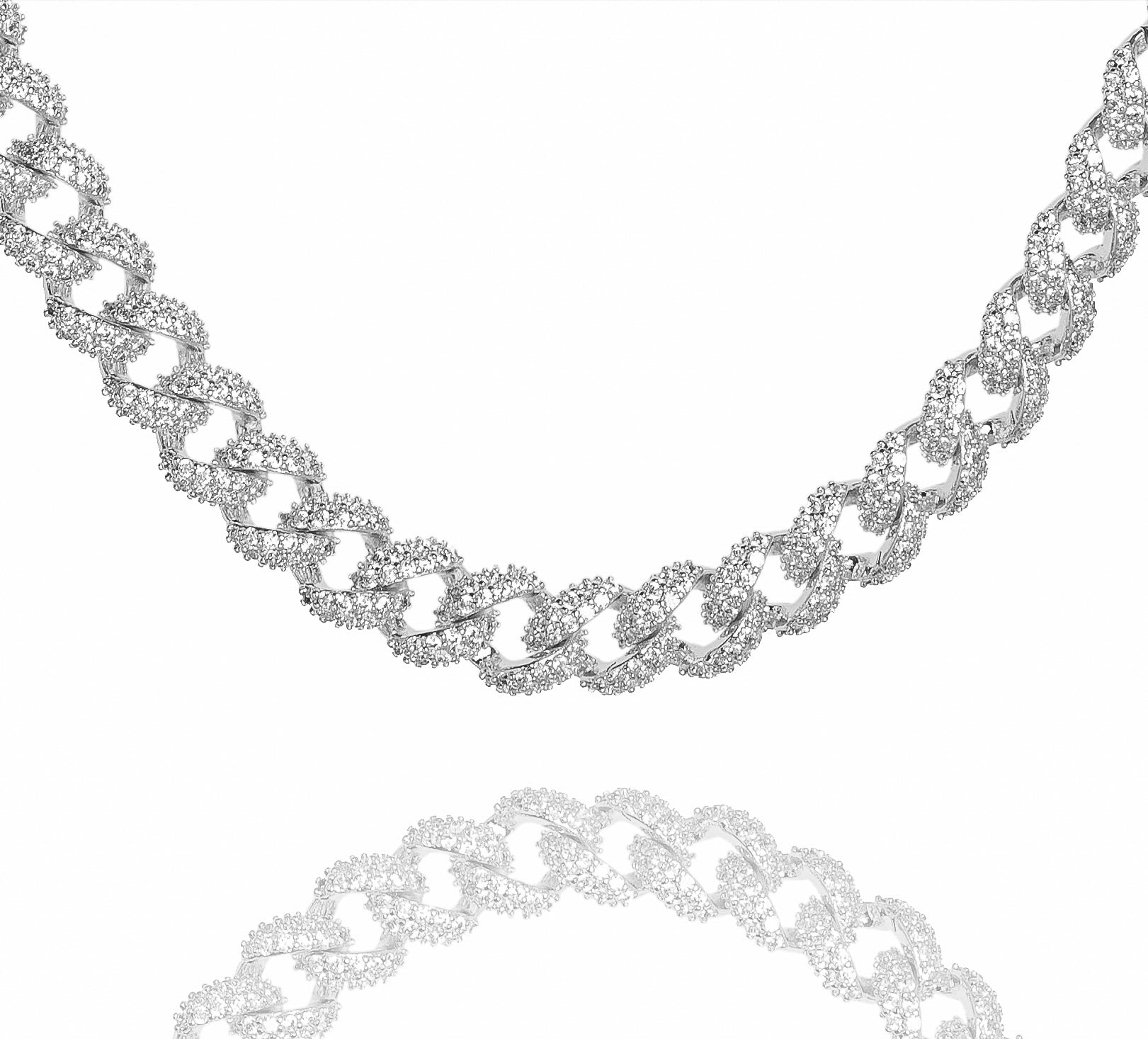 Big Daddy 9MM Diamond Curb Cuban Silver Chain – Big Daddy Jewelry