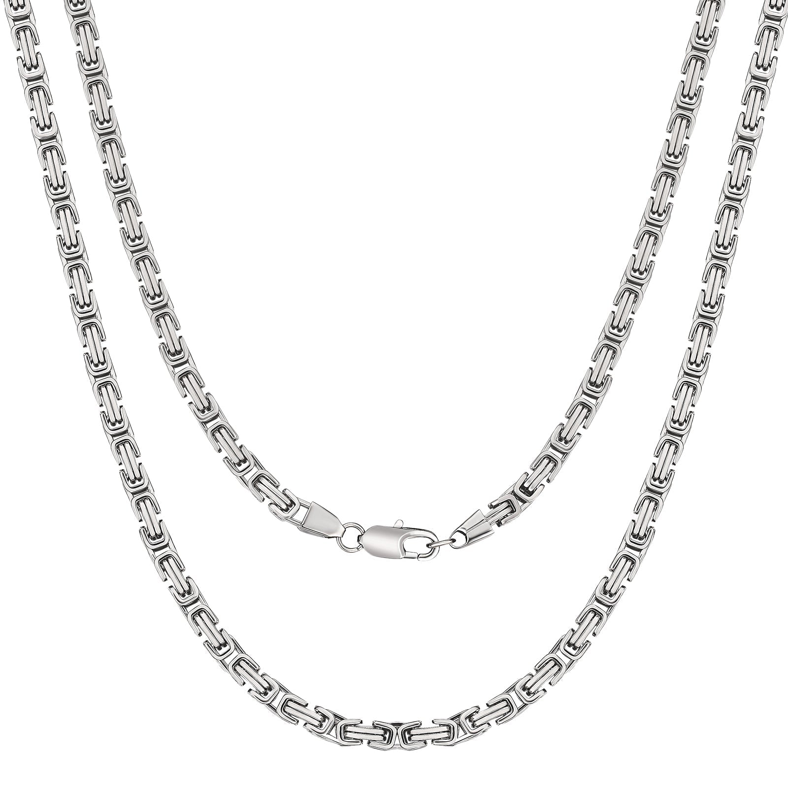 Big Daddy 5mm Stainless Steel Byzantine Silver Chain – Big Daddy Jewelry